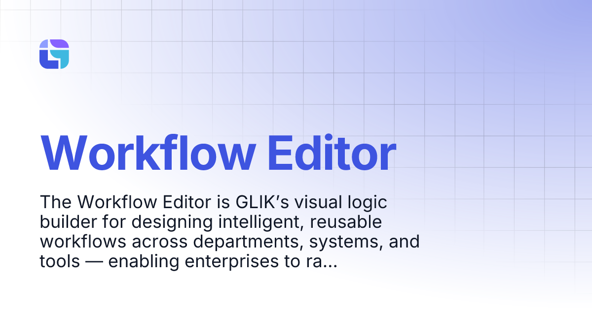 Workflow Editor | GLIK